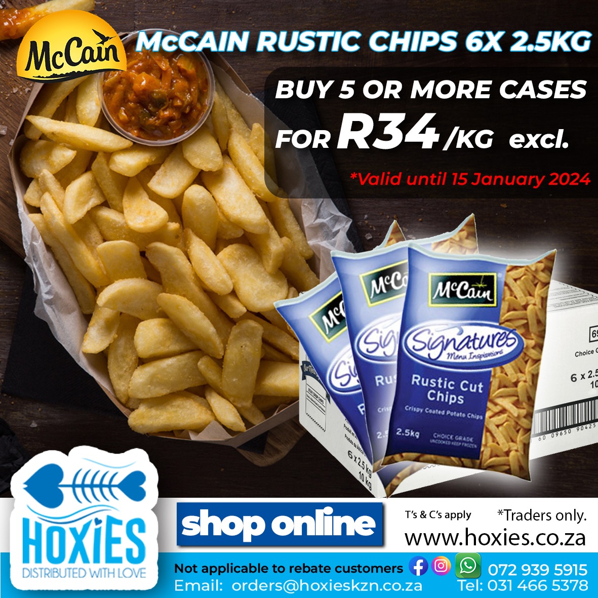 MCCAIN RUSTIC CHIPS 6X2.5KG 9629 - Hoxies